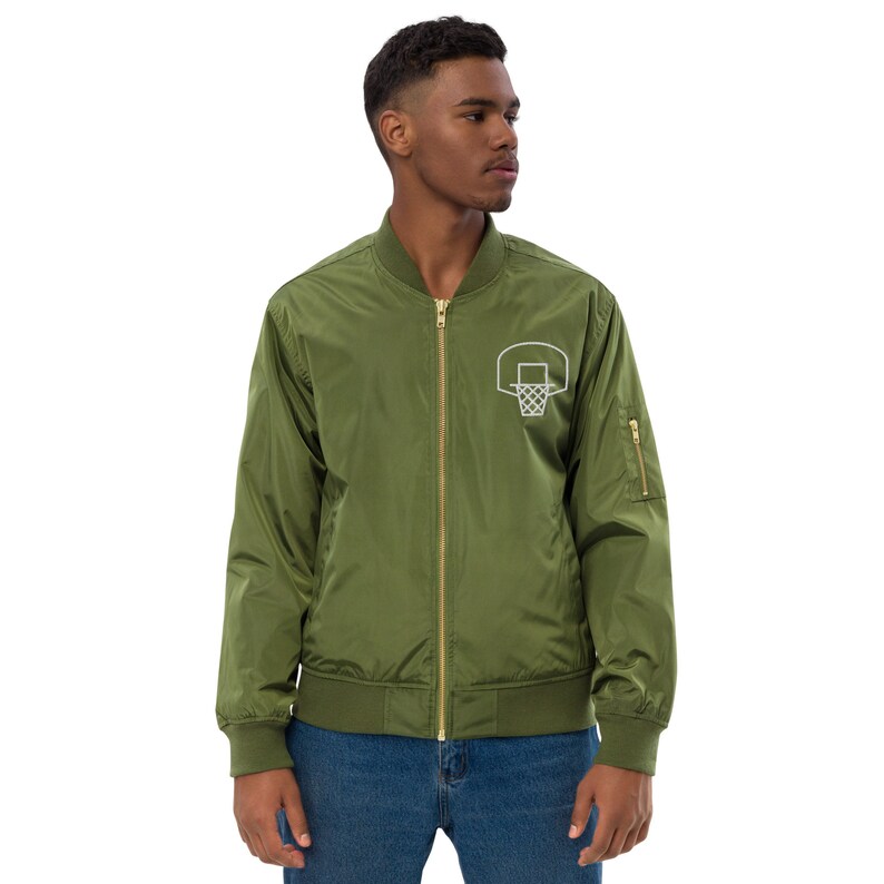 Premium Recycled Bomber Jacket. Classic Hoops Enthusiast Bomber Jacket ...