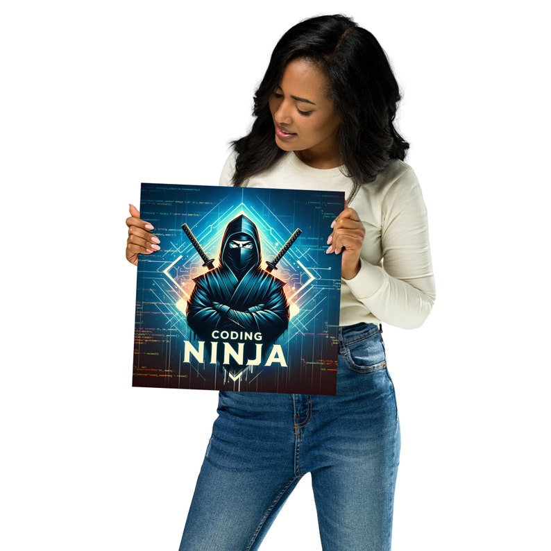 Software Engineer Poster Coding Ninja T For Programmer Coder High Tech Wall Art Code Warrior
