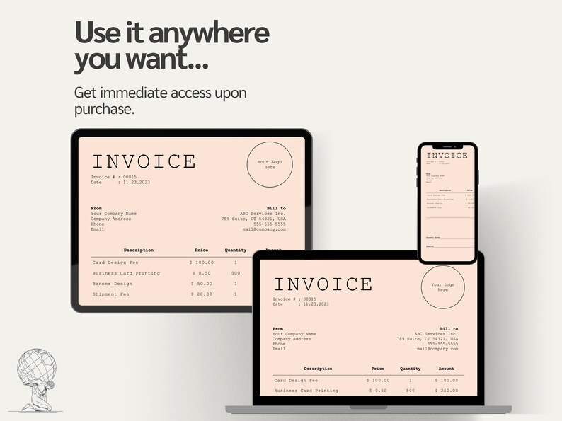 Invoice Template, PDF, Word, Excel, Docs, Invoice Template for Small ...