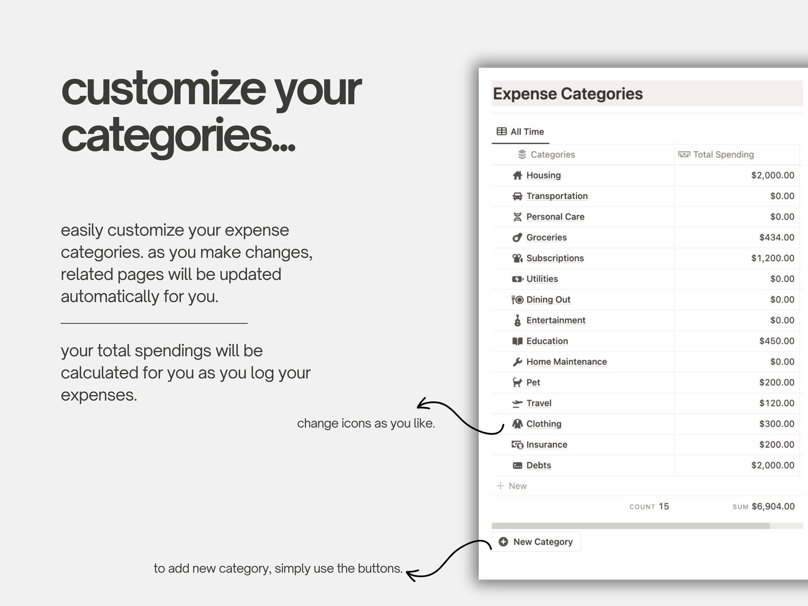 Simple Expense Tracker Notion Template, Notion Planner, Expense Tracker, Financial Planner ...