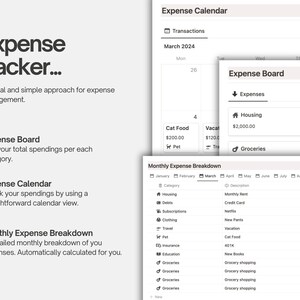 Simple Expense Tracker Notion Template, Notion Planner, Expense Tracker, Financial Planner ...