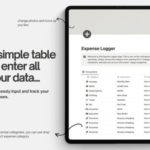 Simple Expense Tracker Notion Template, Notion Planner, Expense Tracker ...
