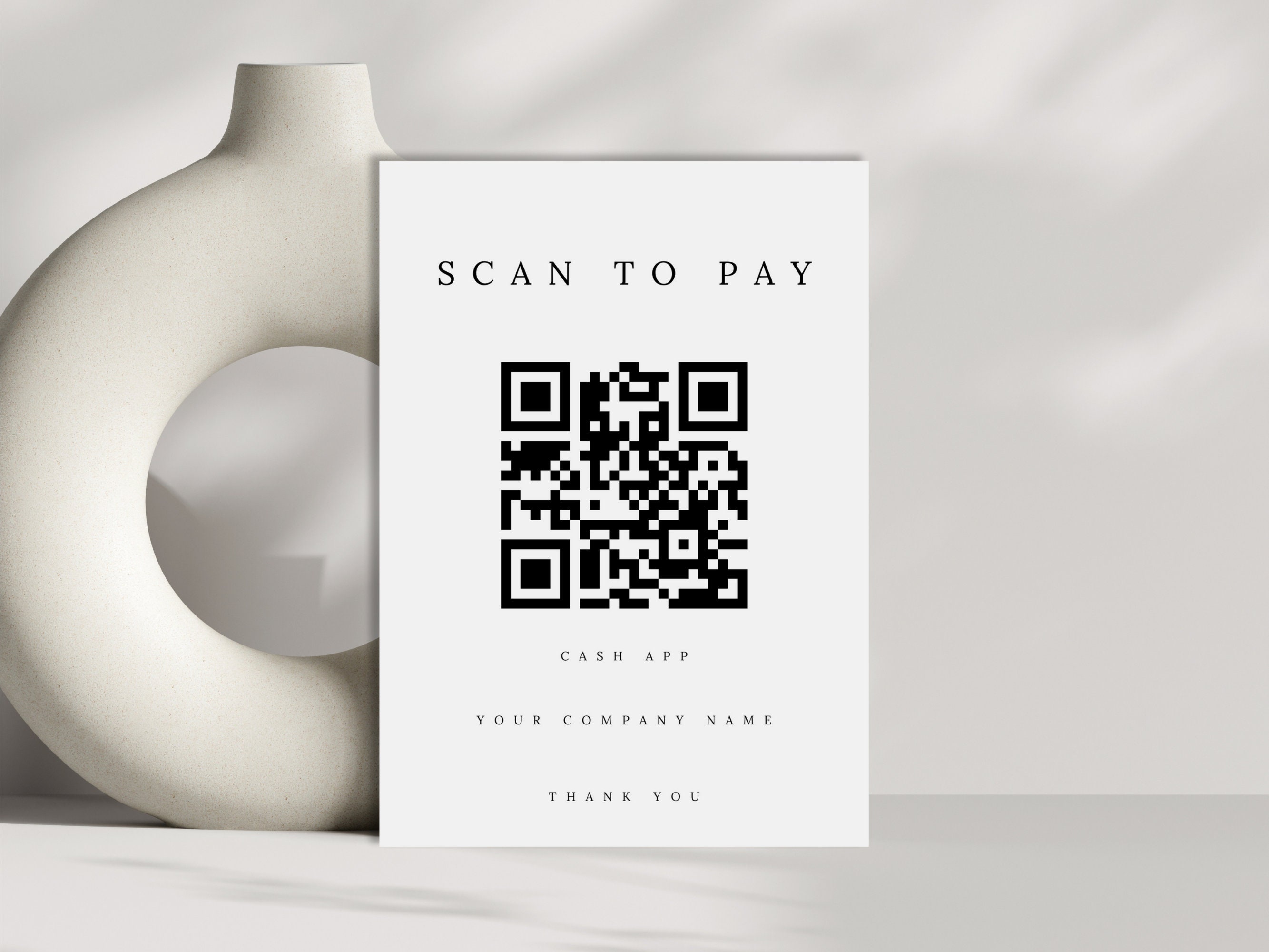 Editable Scan to Pay QR Code Sign for Canva, Custom Business Sign, Scan ...