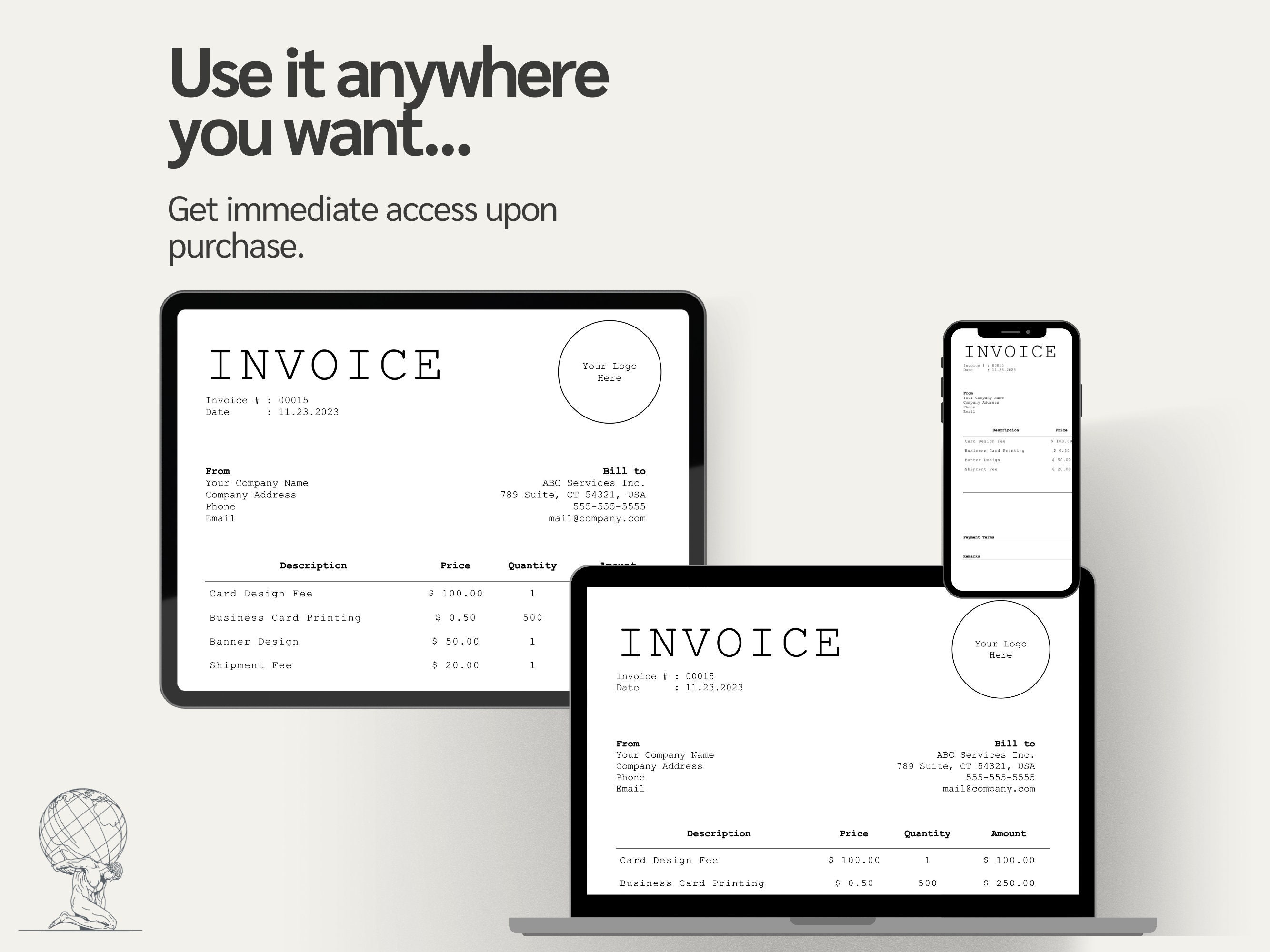 Invoice Template, Word, PDF, Excel, Docs, Invoice Template for Small ...