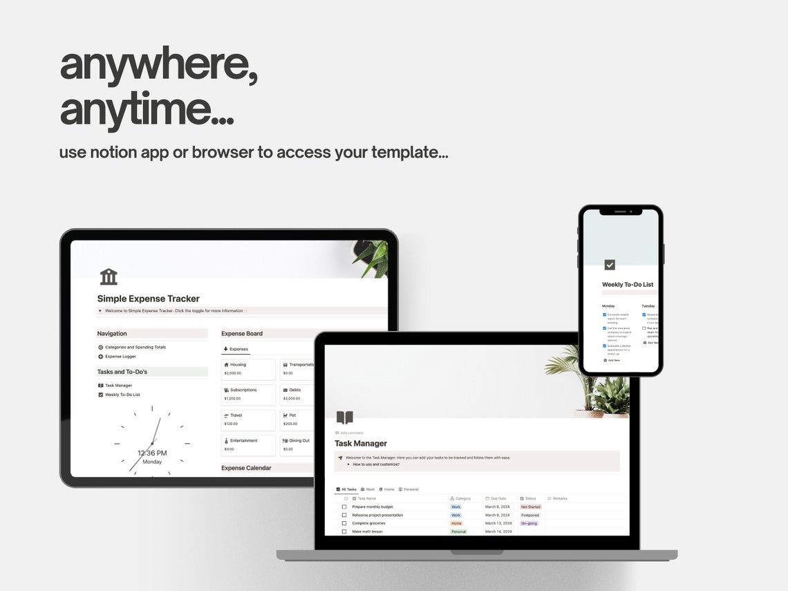 Simple Expense Tracker Notion Template, Notion Planner, Expense Tracker, Financial Planner ...