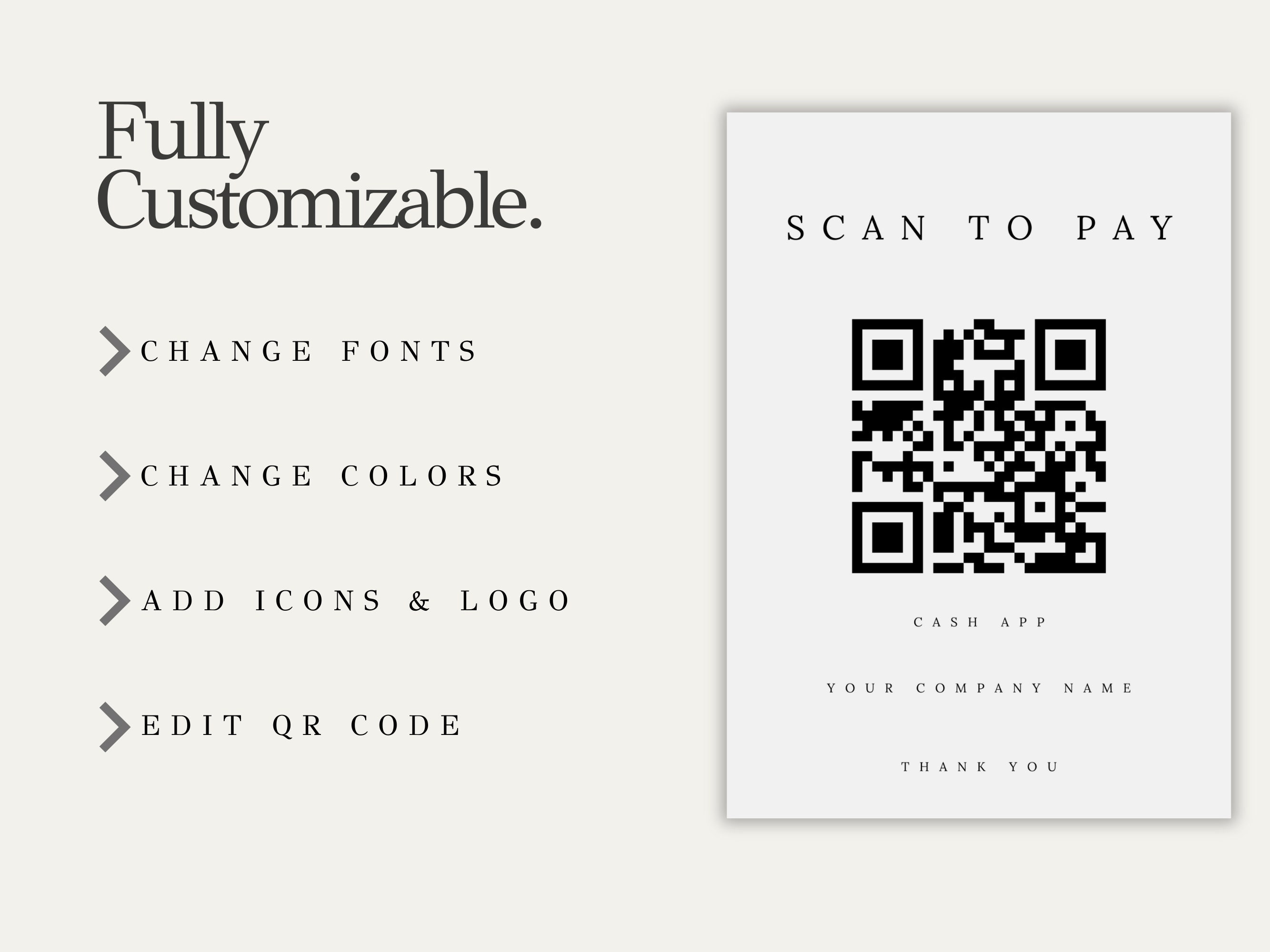 Editable Scan to Pay QR Code Sign for Canva, Custom Business Sign, Scan ...