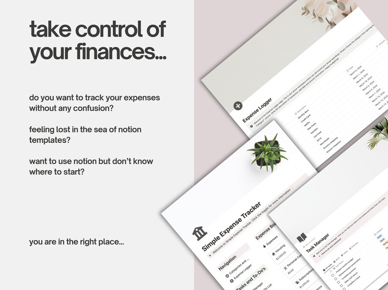 Simple Expense Tracker Notion Template, Notion Planner, Expense Tracker ...