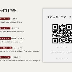 Editable Scan to Pay QR Code Sign for Canva, Custom Business Sign, Scan ...