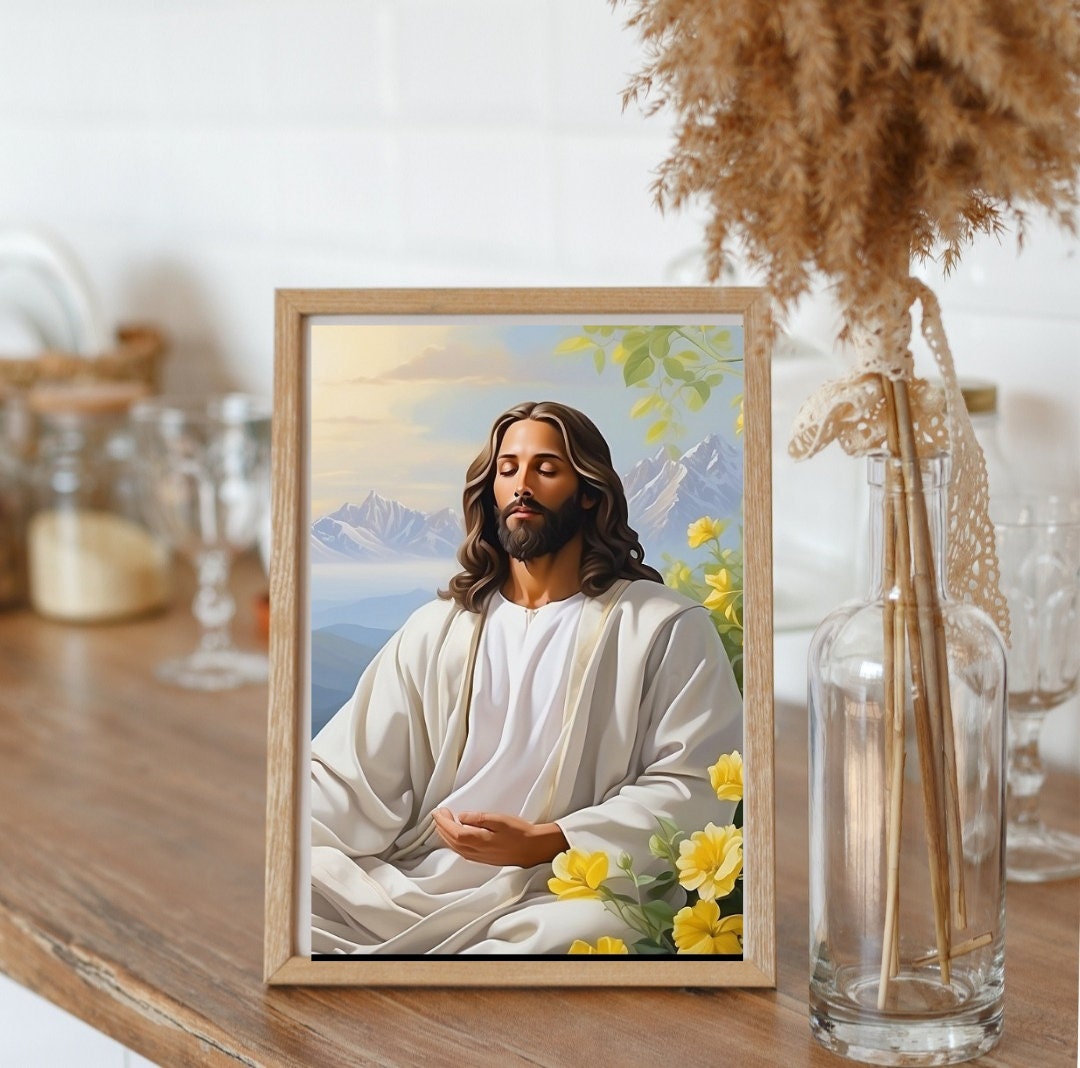 Jesus Meditating Jesus Christ Art Christian Art Meditation Art - Etsy
