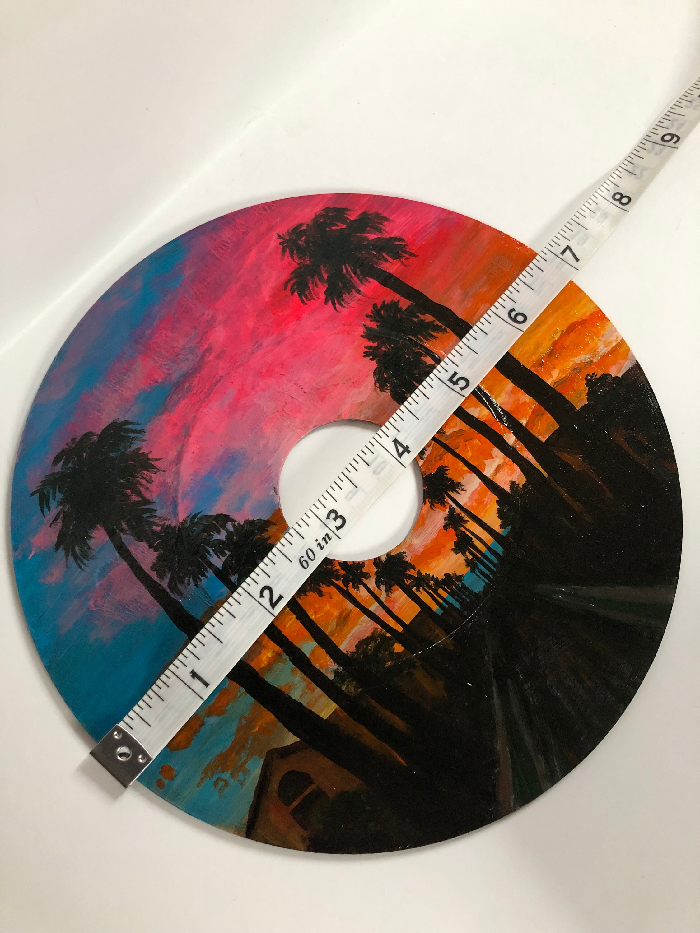 Hand Painted Small Vinyl Record, Retro Decor, Music Lover Gift, Vintage ...