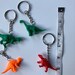 Dinosaur Toy Figurine Keychains, Upcycled Toys, Jurassic Accessory, T ...
