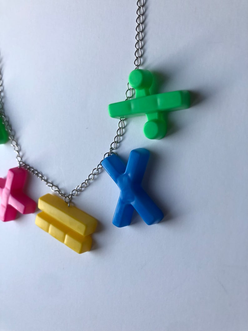 Fridge Magnet Style Jewelry, Mathematic Operations Necklace, Math ...