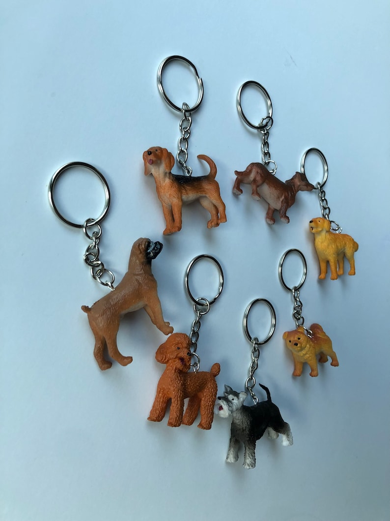 Dog Keychains, Mini Dog Toy Figurines Upcycled, Dog Lovers Gift, Beagle ...