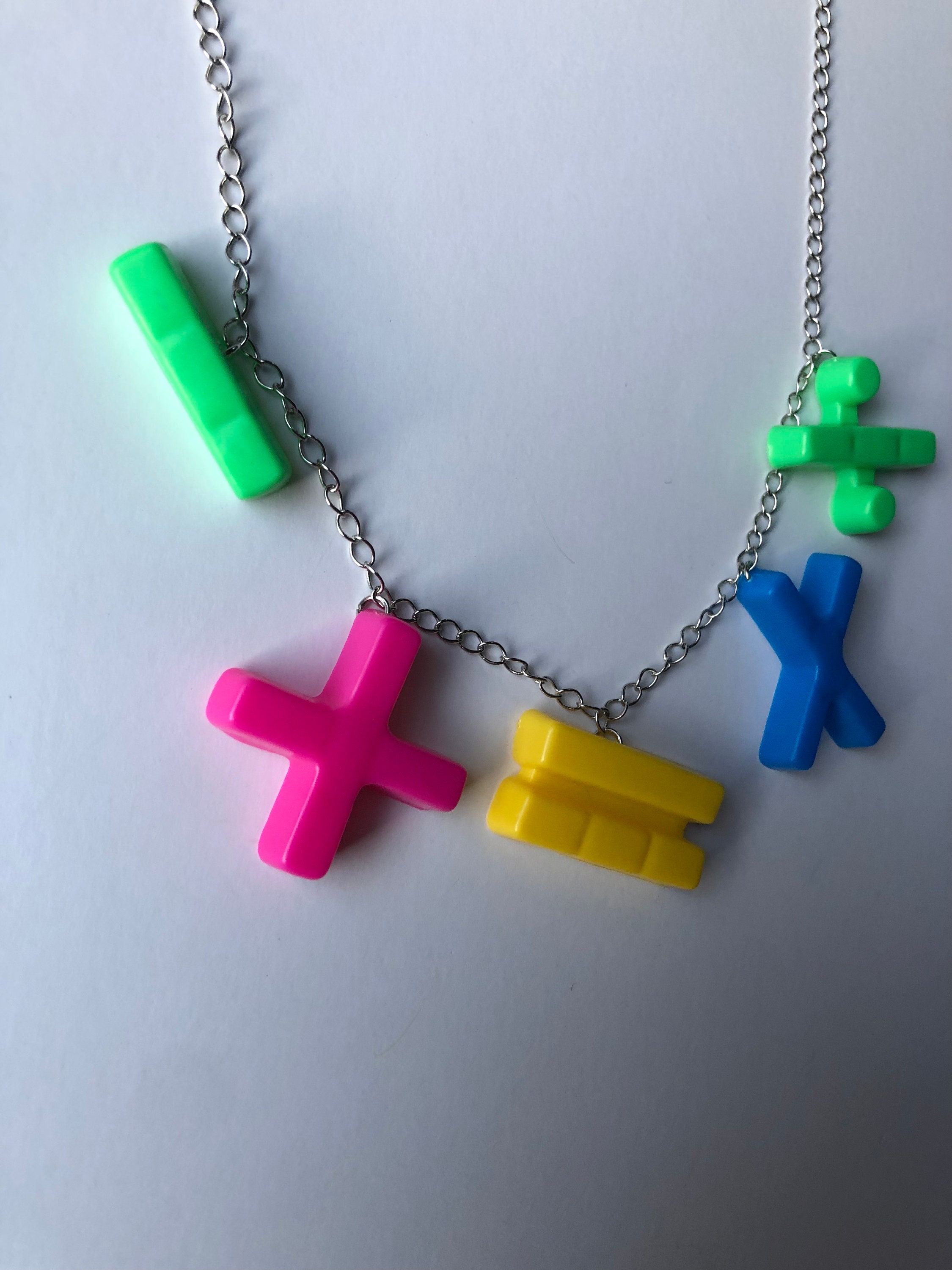 Fridge Magnet Style Jewelry, Mathematic Operations Necklace, Math ...