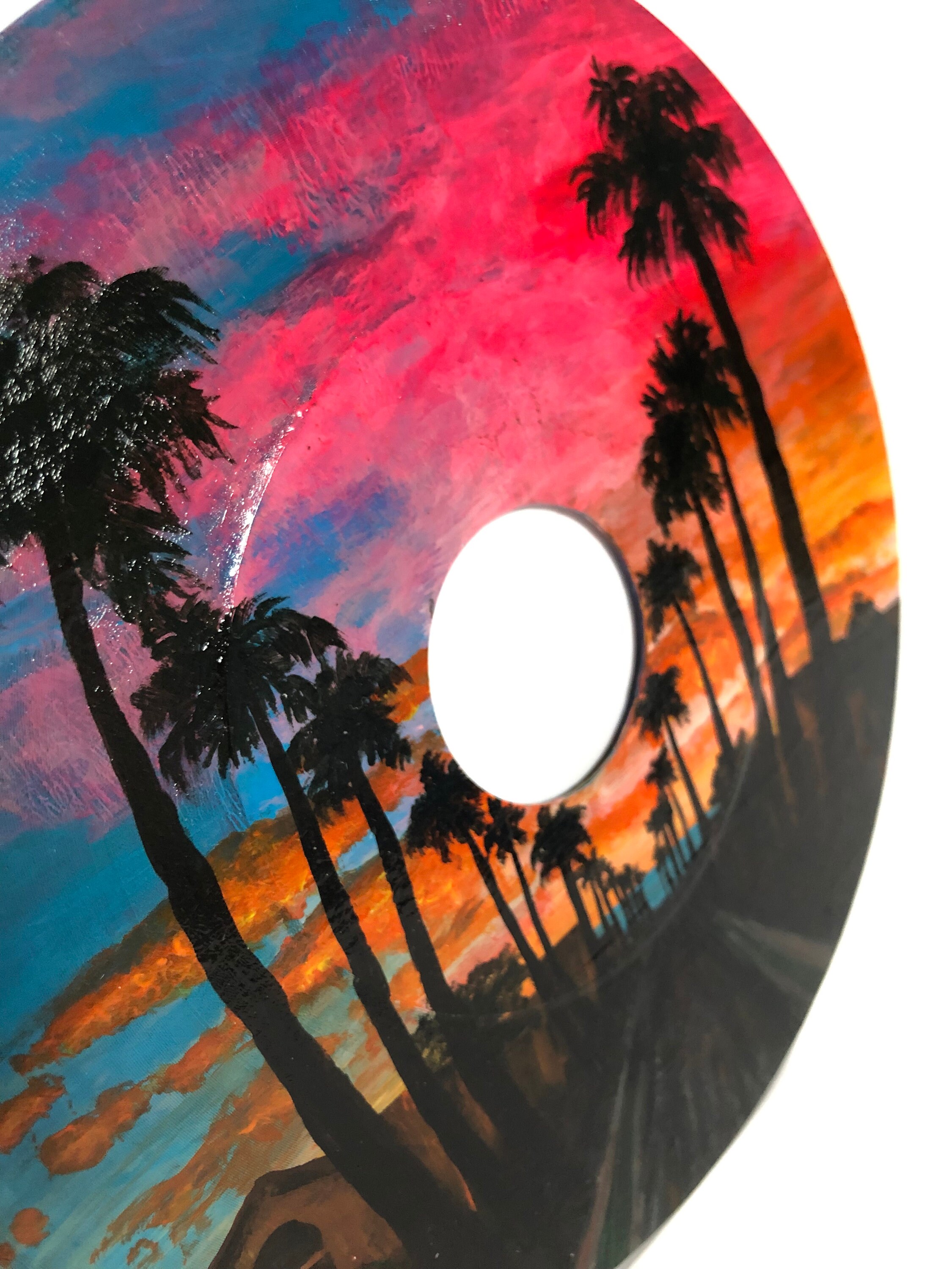 Hand Painted Small Vinyl Record, Retro Decor, Music Lover Gift, Vintage ...