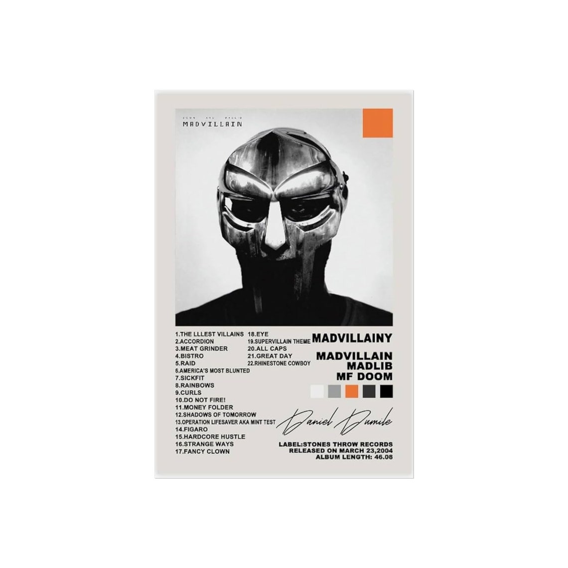 MF Doom Poster, MF Doom and Madvillainy Album, Mf Doom Print, Mf Doom ...