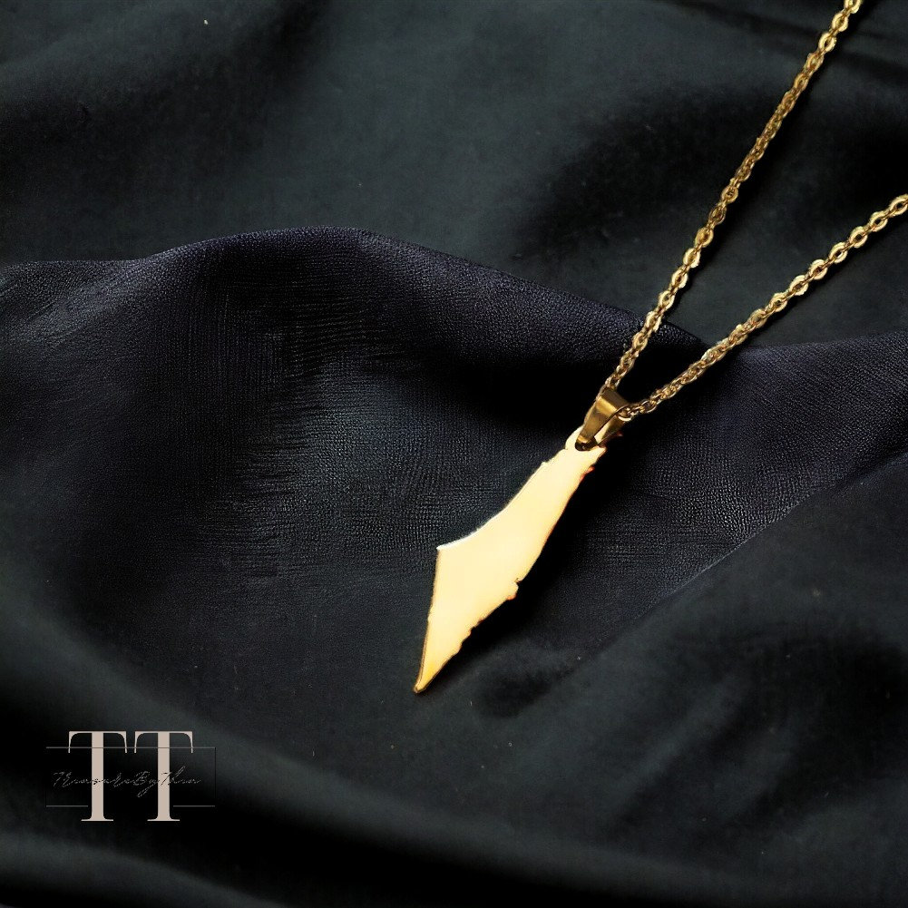 Palestine Necklace, Gold Palestine Necklace, Minimalist Palestine ...