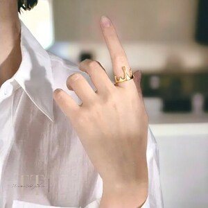 Gold Dripping Ring, Small Dripping Ring, Statement Ring, Irregular Unique Jewellery, Waterproof ...