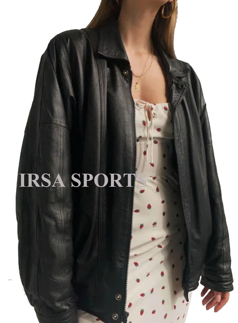 90's Womens Vintage Oversized Straight Jacket,ladies Oversized Leather Jacket, Ladies Leather ...
