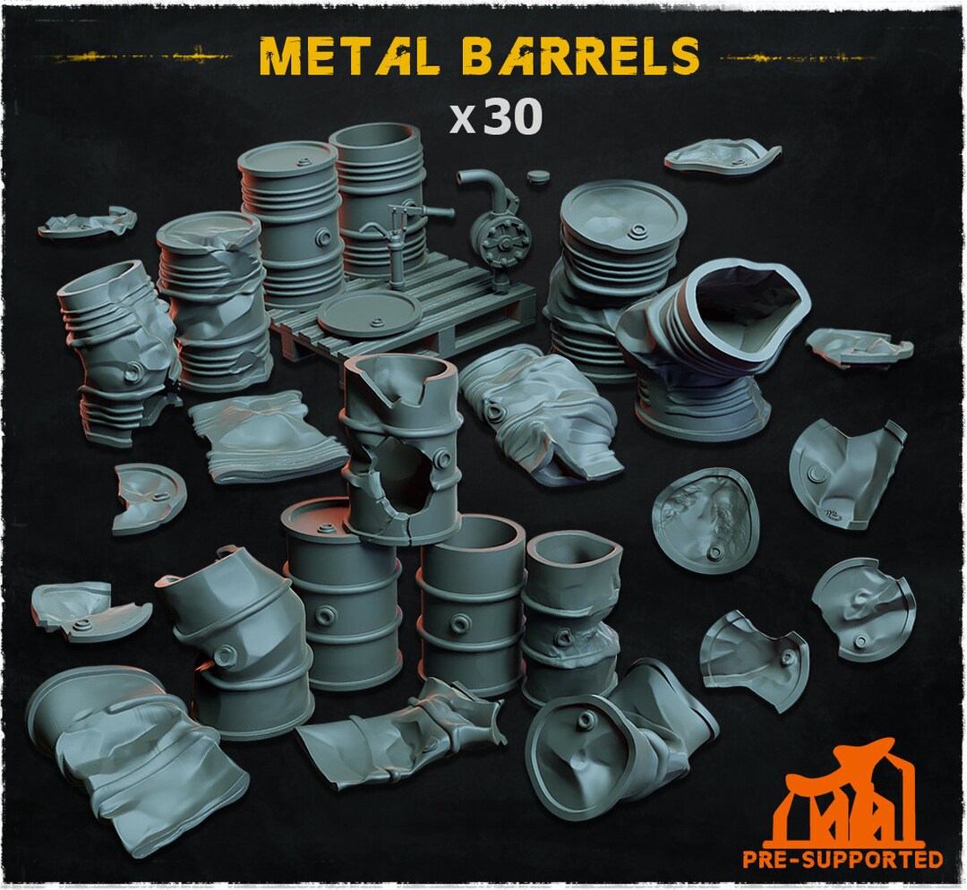 30x Metal Barrel Basing Bits 3D Printed - Etsy