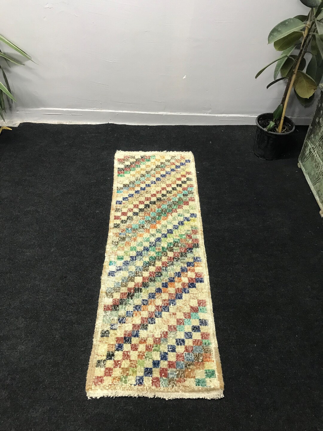 Handmade Turkish Mini Runner Rug: Pastel Oushak, 1.4x4.1 Ft - Etsy