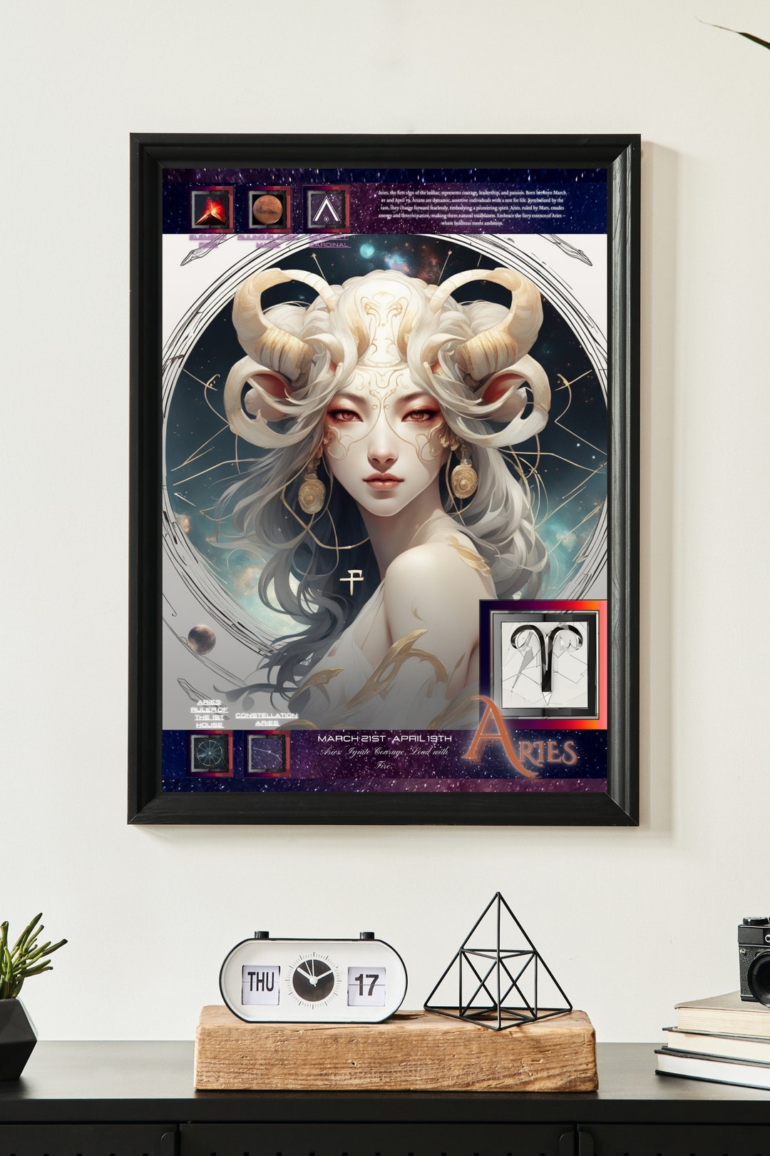 Aries Printable Zodiac Poster Wall Art, Aries Art, Aries Gift, Aries ...