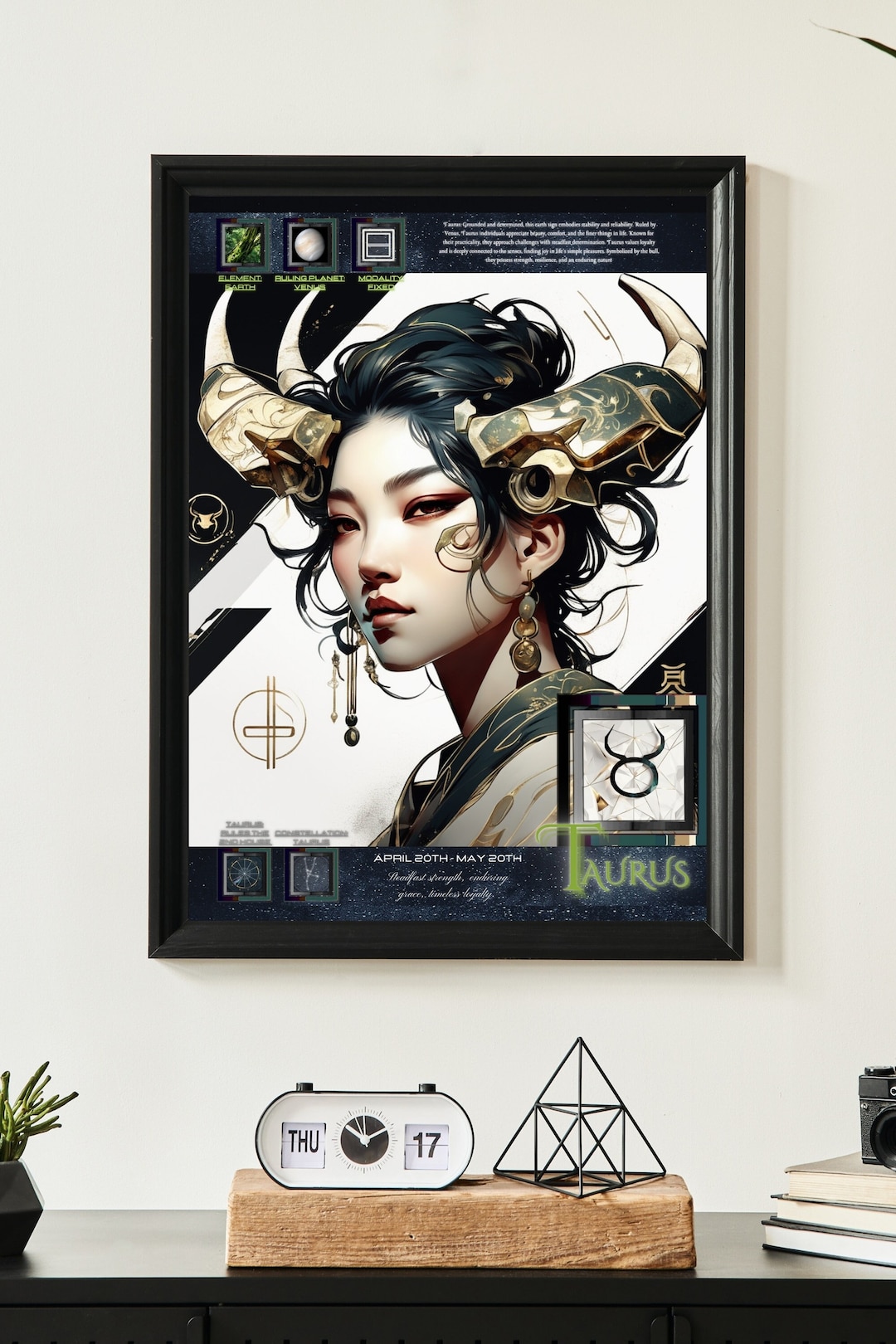Taurus Printable Zodiac Poster Wall Art, Taurus Art, Taurus Digital ...