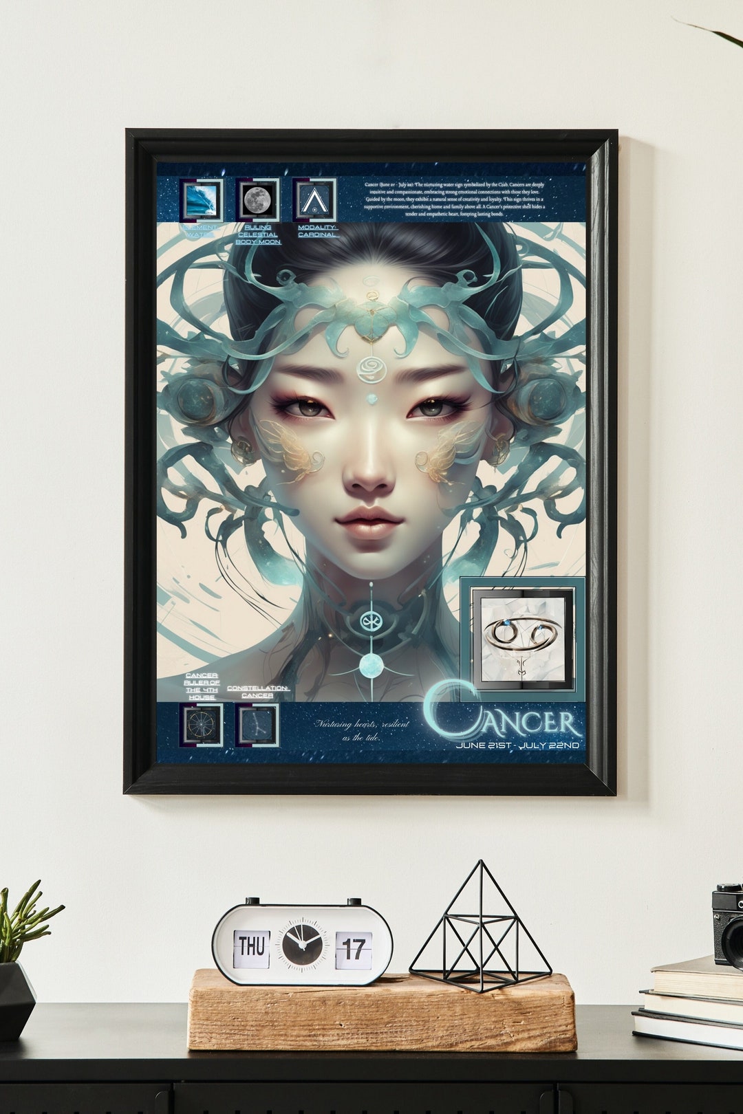 Cancer Zodiac Anime Art Print: Astrology Wall Art (digital Download) - Etsy