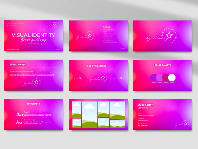 Visual Identity Brand Guideliness Presentation Canva Template | Brand ...