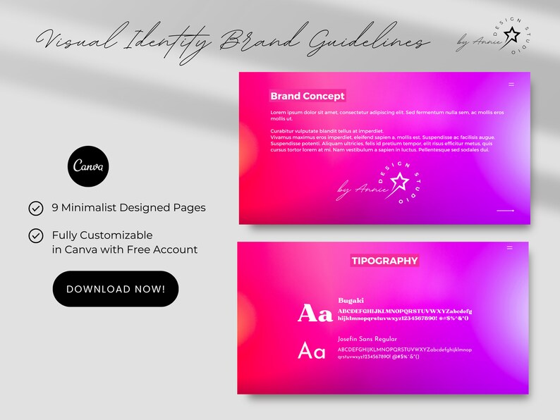 Visual Identity Brand Guideliness Presentation Canva Template | Brand ...