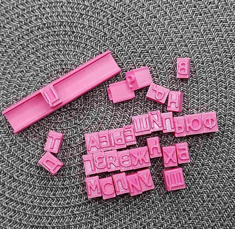 Cyrillic Letter Stamps for Polymer Clay, Cyrillic Alphabet Stamps ...