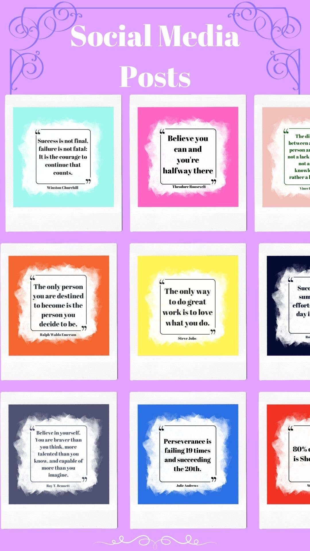 80 Motivational Quotes, Social Media Templates, Canva Templates for ...