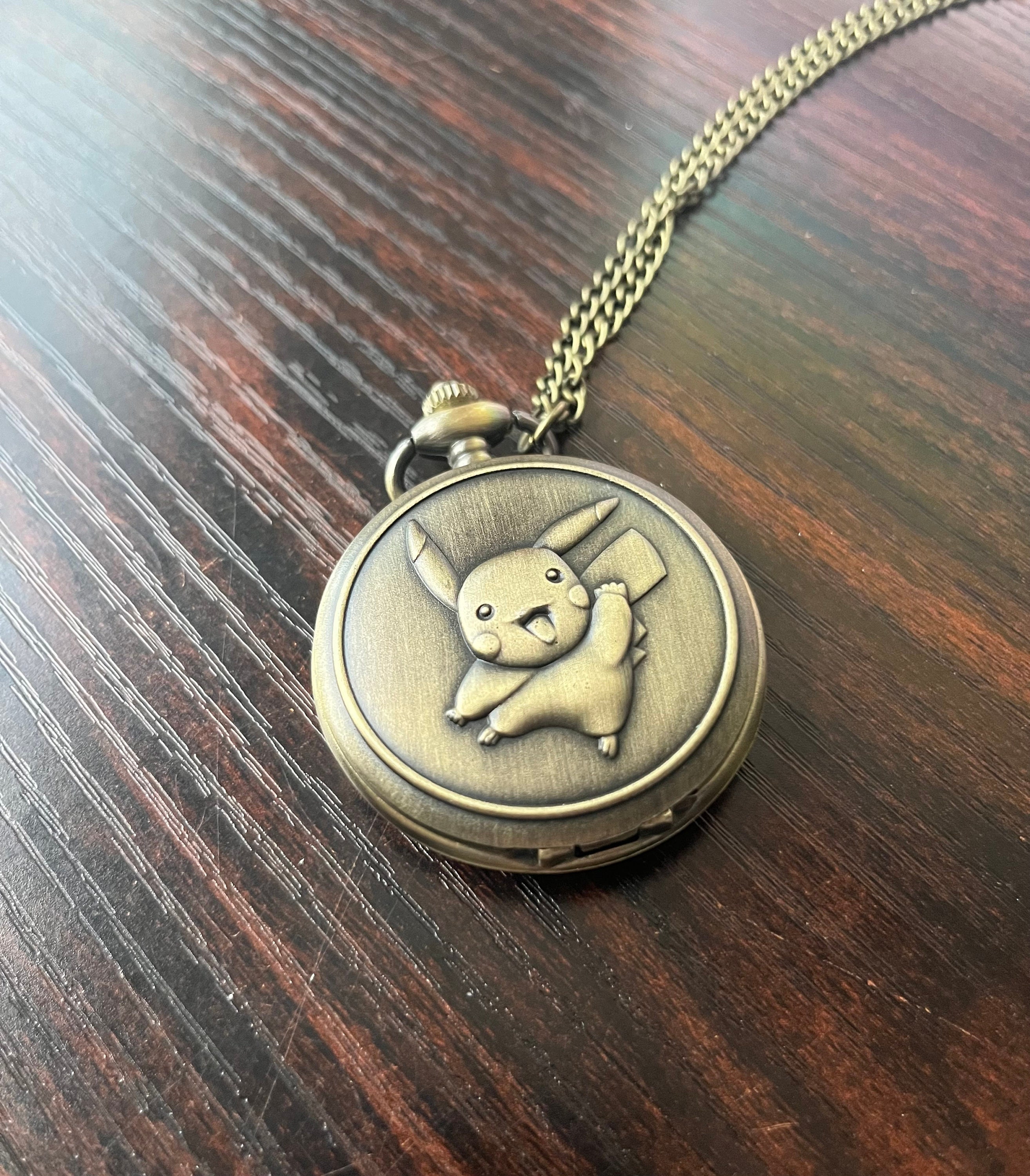 Pokemon Pikachu Bronze Pocket Watch on a Chain - Etsy