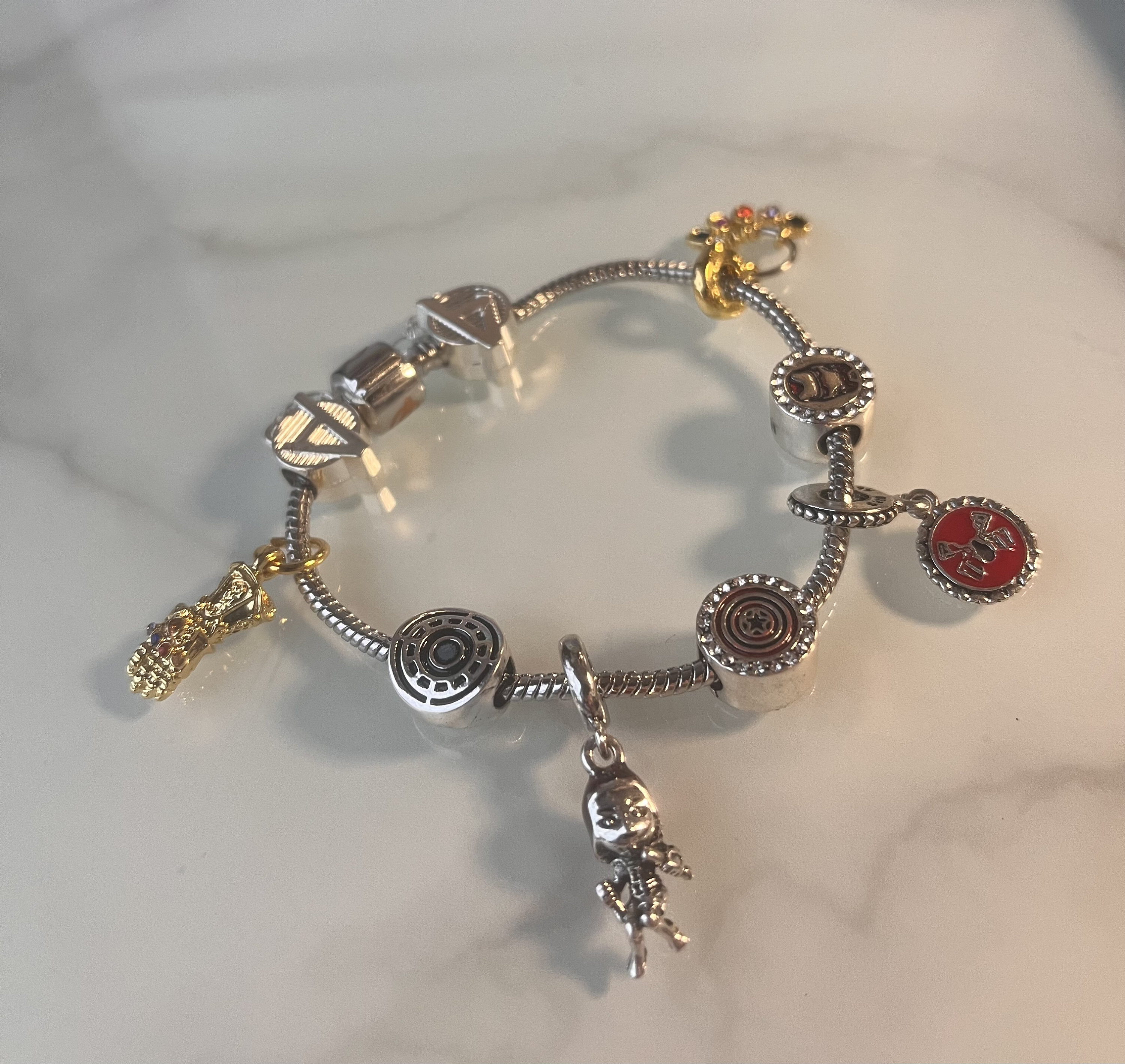 Disney's Marvel Avengers Infinity War Endgame Charm Bracelet Iron Man ...