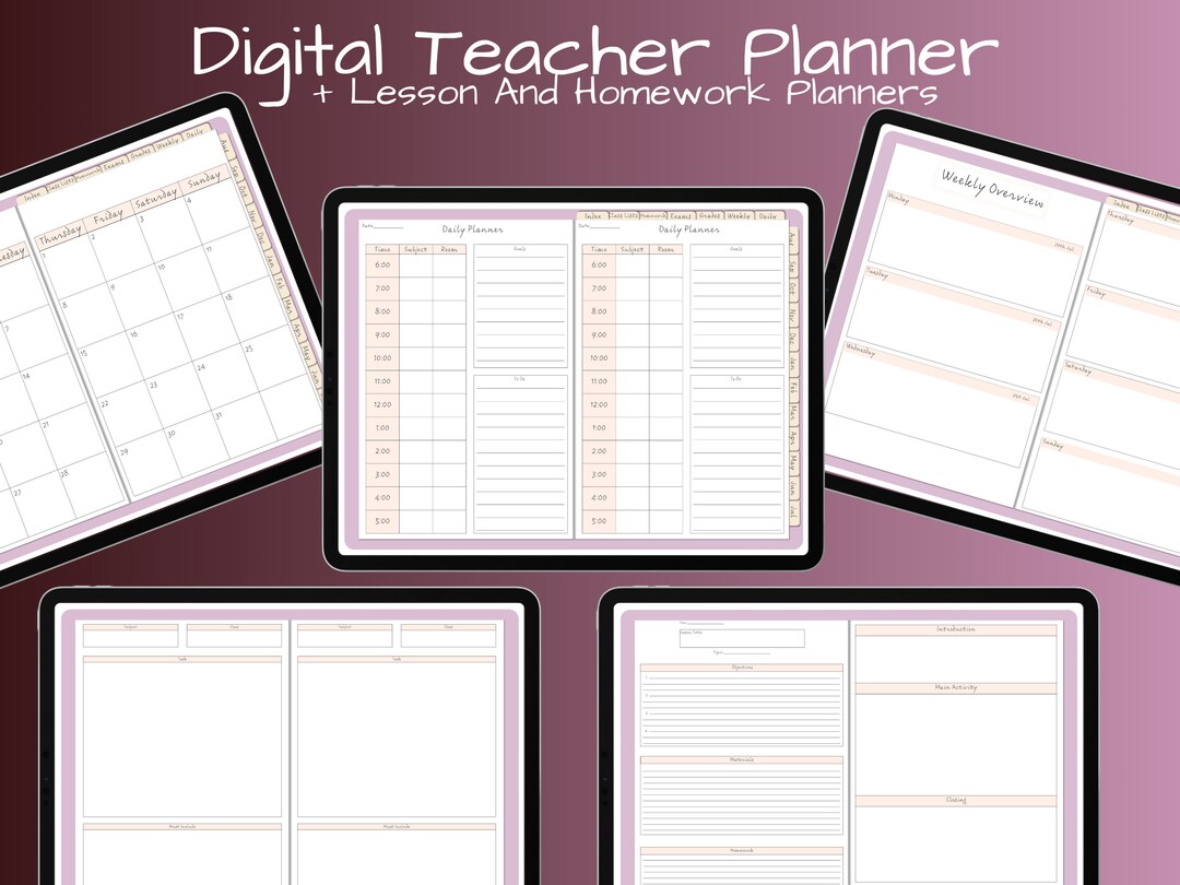 Teacher Planner Bundle Digital Lesson Planner Digital - Etsy