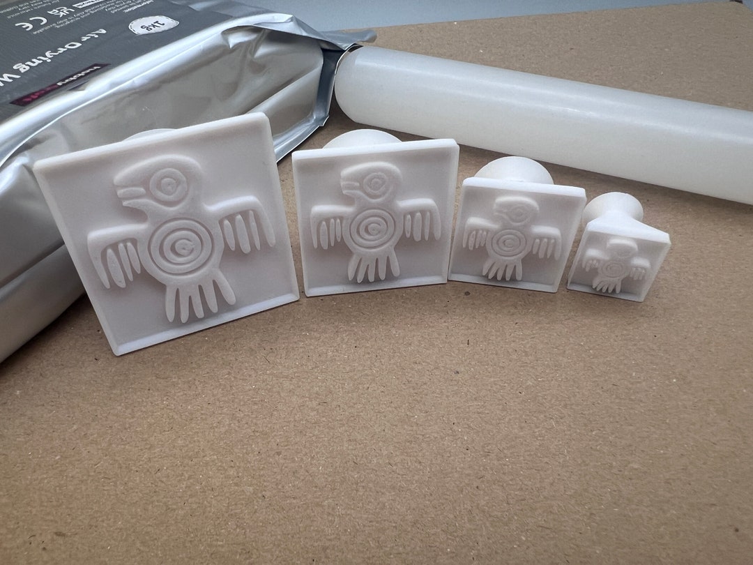 Inca Themed Bird Shape Tile Stamp, Set of 4 Different Sized Stamps, Use ...