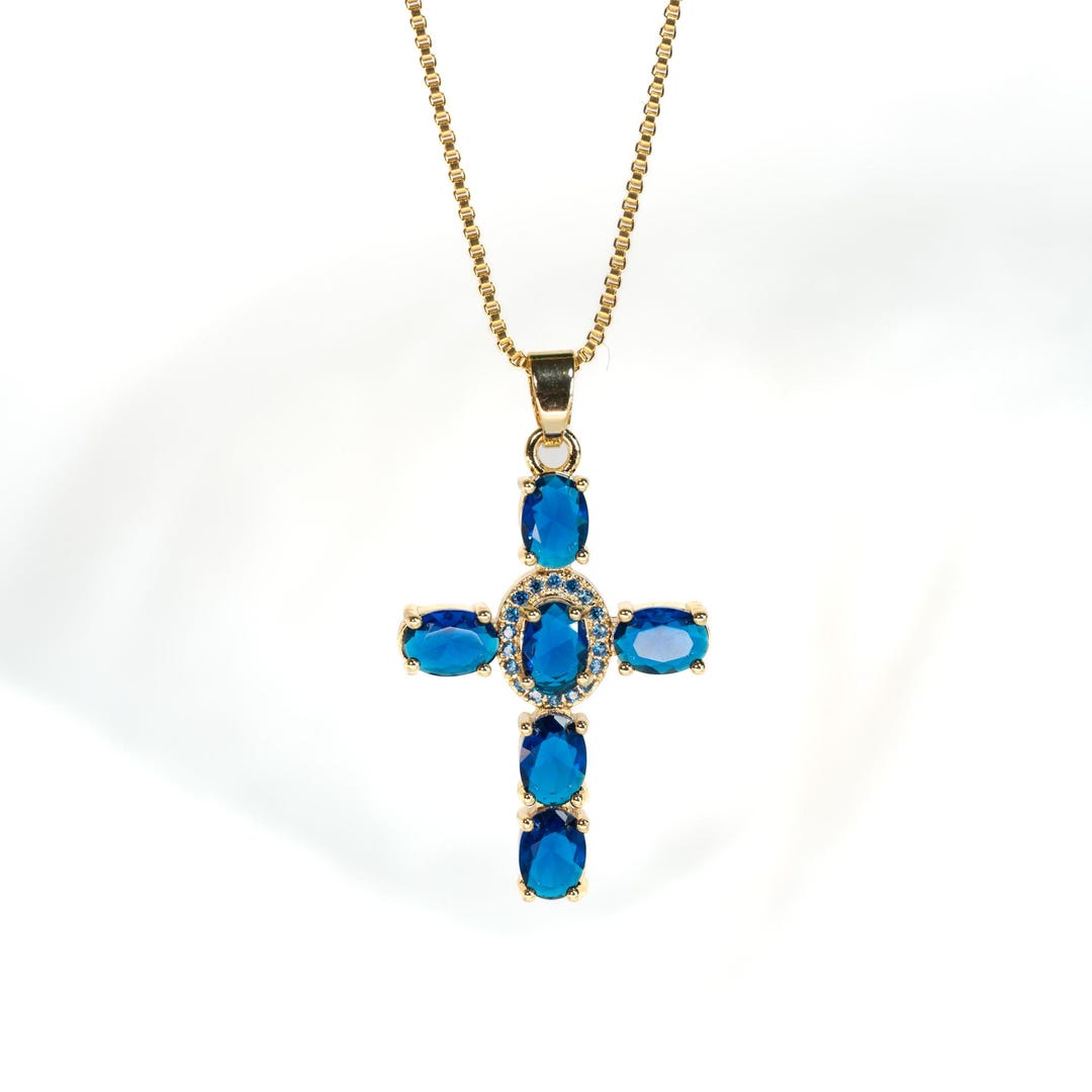 "crystal" Cross Jewel - Christian Jewel - Stainless Steel - 18 Carat ...