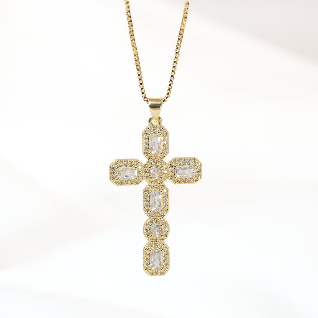 Baroque Cross Necklace | Purity - 18K Gold Plated Renaissance Baroque ...