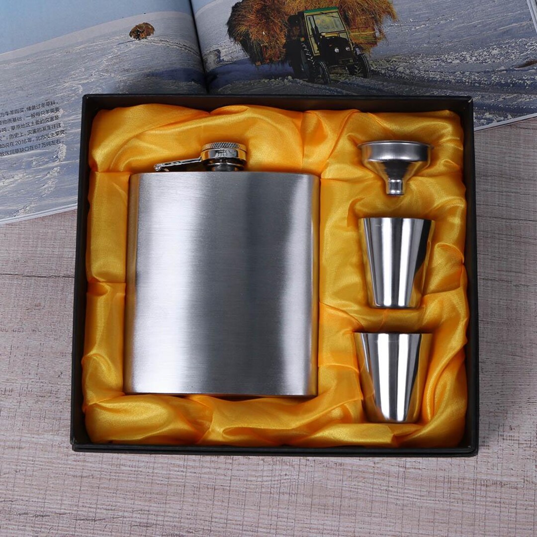8oz Portable Alcohol Pocket Whiskey Flask Set Drink With Shot Glasses ...