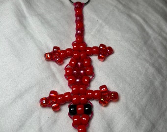 Glow and Color Change Pony Bead Lizard With Lacing String, Bead Buddy ...