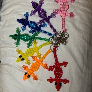 Bead Lizard Fidget Keychain - Etsy
