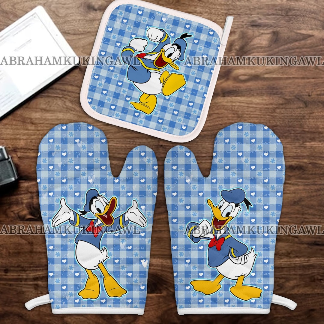Donald Duck Combo 2 Oven Mitts and 1 Pot Holder Set, Donald Duck ...