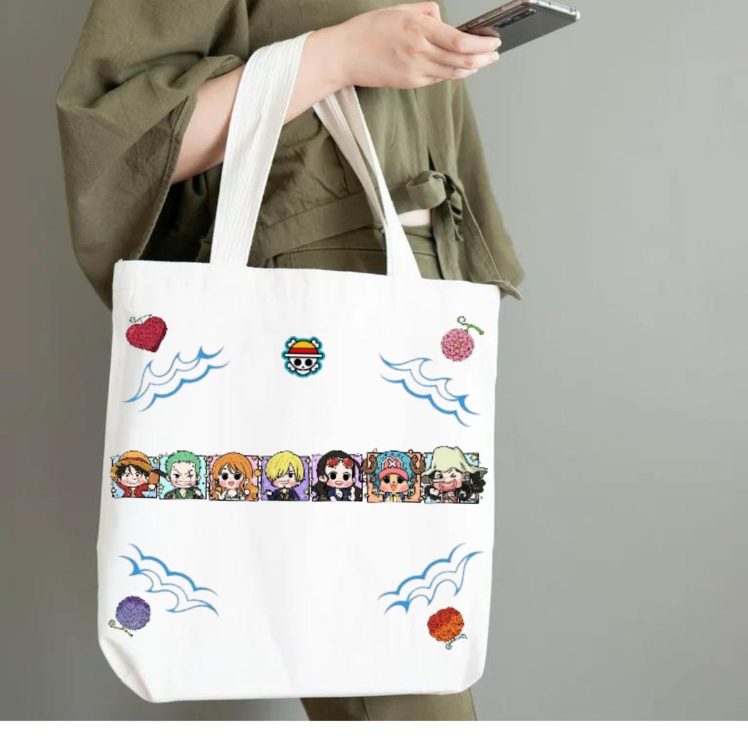 One Piece Tote Bag Characters Anime, Otaku, Zoro, Luffy, Nami, Chopper ...