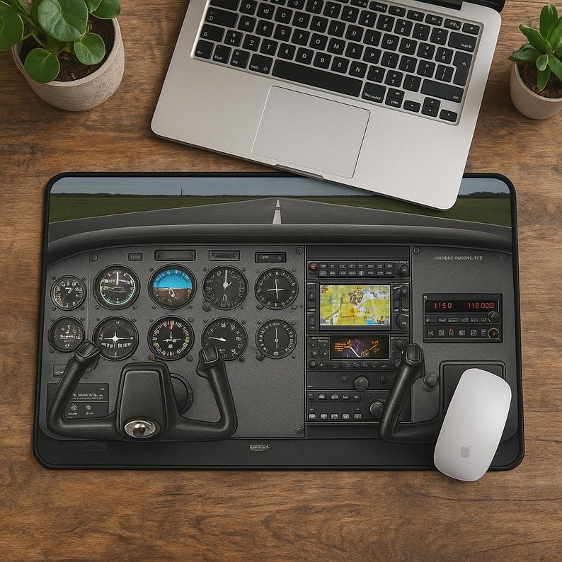 Cessna 172 Desk Mat – C172 Aircraft Cockpit Instrument Panel Pilot ...