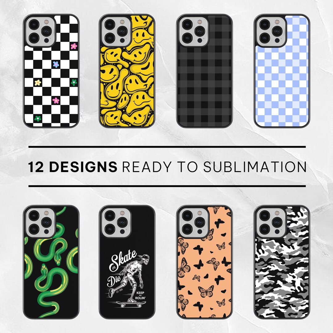 12 Phone Sublimation Templates: Case Designs, Instant Download, PNG ...