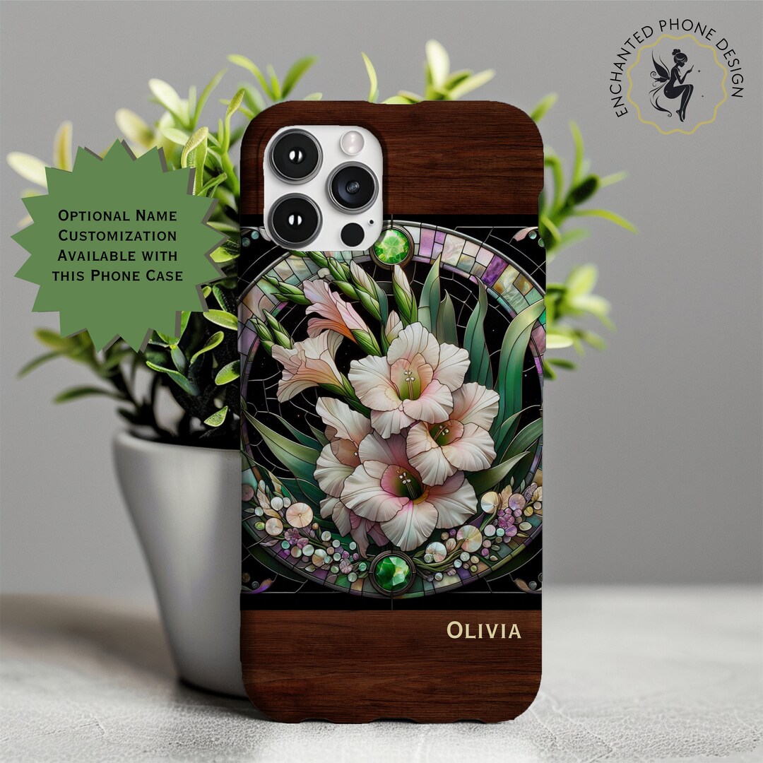 Custom August Birth Month Mother of Pearl Flower Phone Case ...