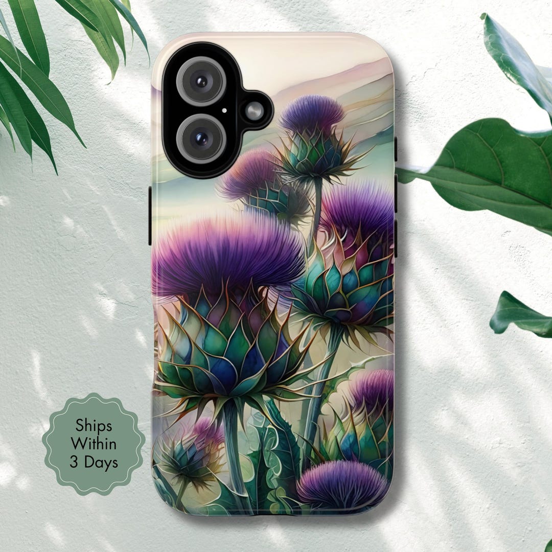 Scottish Thistle Flower Phone Case: Enchanted Highlands Design - Etsy