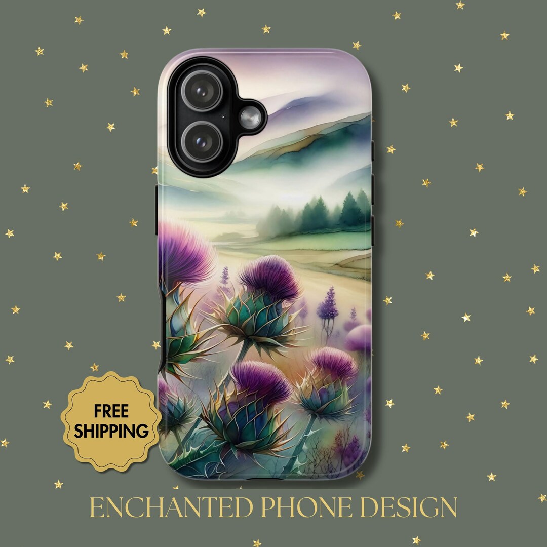 Scottish Thistle & Highlands Art Phone Case – Enchanted Botanical ...