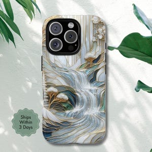 Winter Enchanted Forest Phone Case, Frozen Waterfall Design, Christmas ...