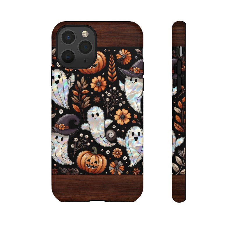 Custom Cute Spooky Halloween Phone Case, Personalized Mother of Pearl ...